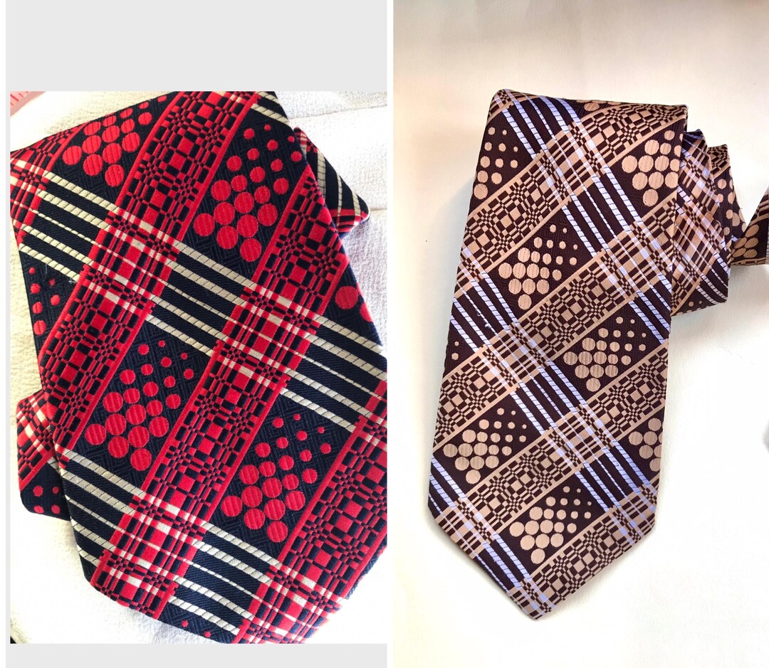 Two Similar but Different Colored 60's/70s Vintage Wide Neckties With ...