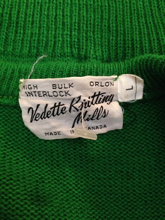 Rare 60s vintage woolen green grass sweater made in C… - Gem