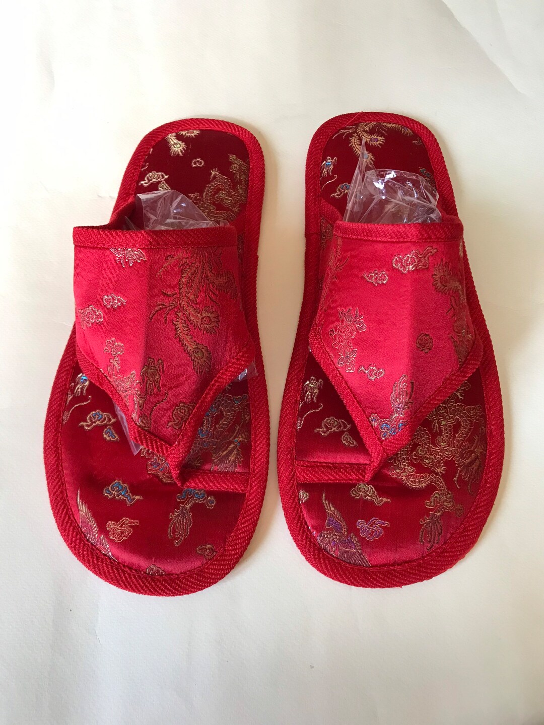 Asian, Cheongsam Flat, Flip Flop Sandals (or Slippers) With Rubber Sole ...