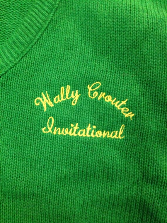 Rare 60s vintage woolen green grass sweater made in C… - Gem