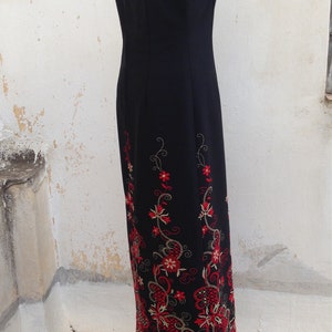 Diolen Loft 60's Impressive and Luxurious Long Black Gown With Side ...