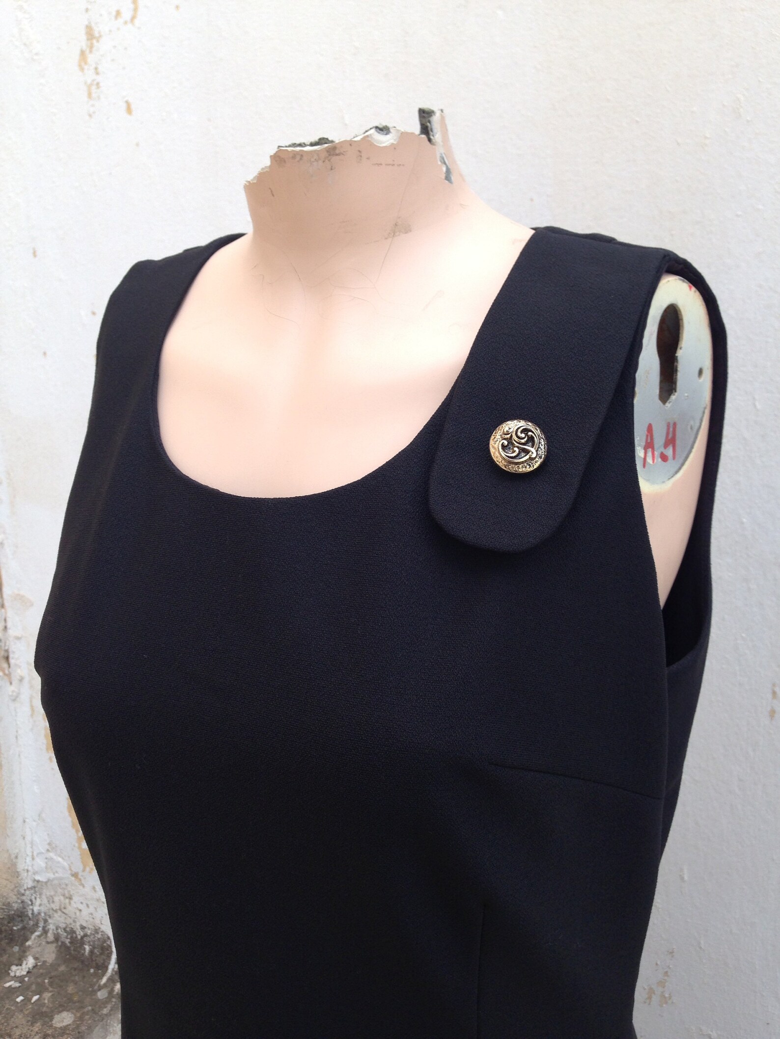 Diolen Loft 60's Impressive and Luxurious Long Black Gown With Side ...