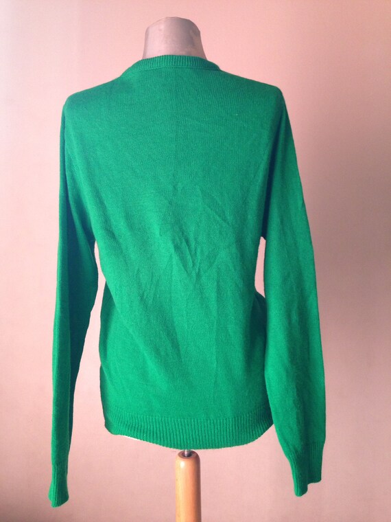 Rare 60s vintage woolen green grass sweater made in C… - Gem