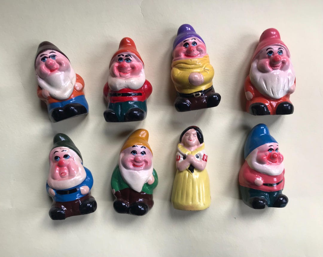 1950s Lot of 8 Carved Ceramic Sharpeners That Features Snow White With ...