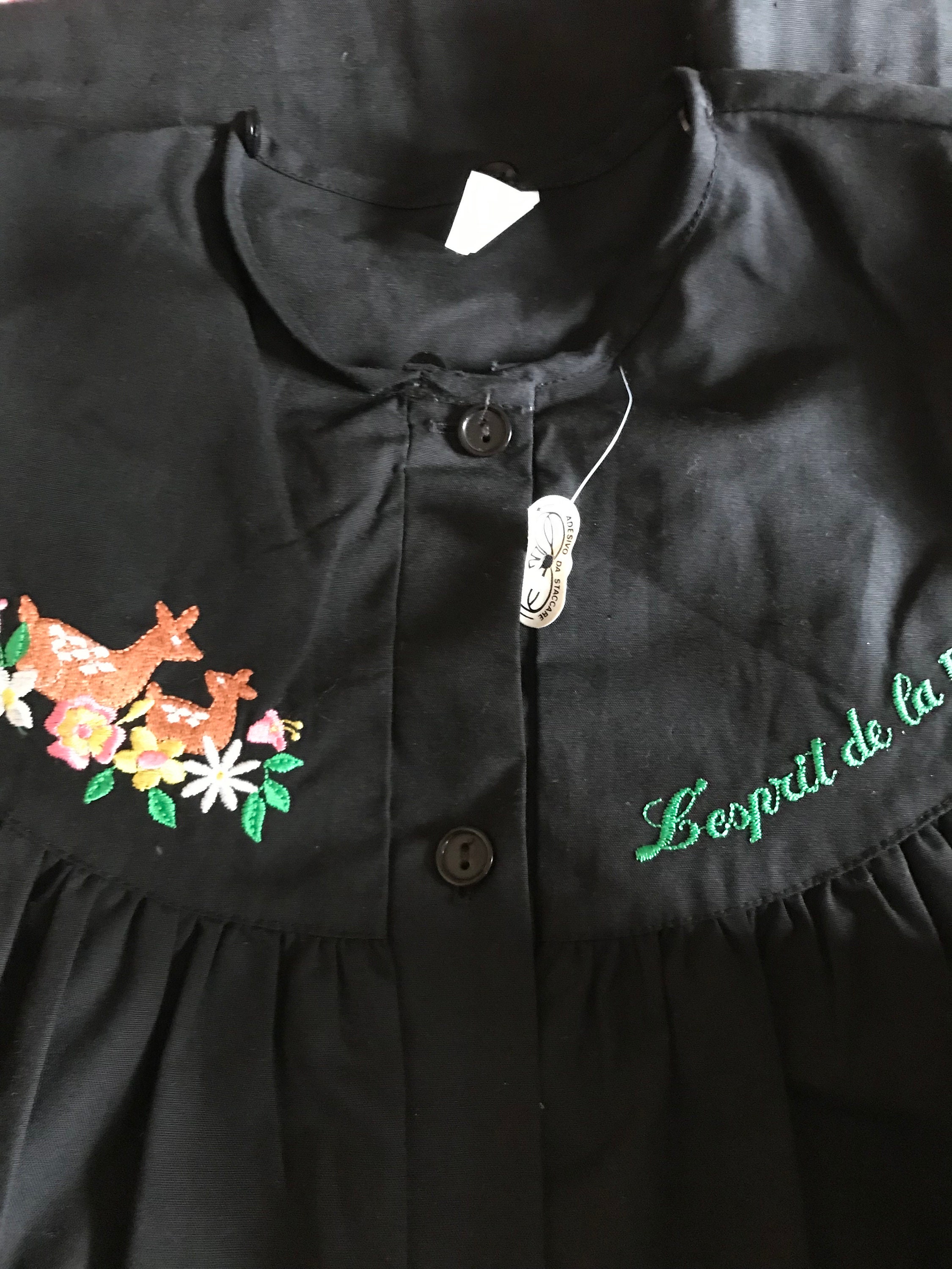 Old School Siggi, Italy, 70s Smock Buttoned Dress With Embroidered ...