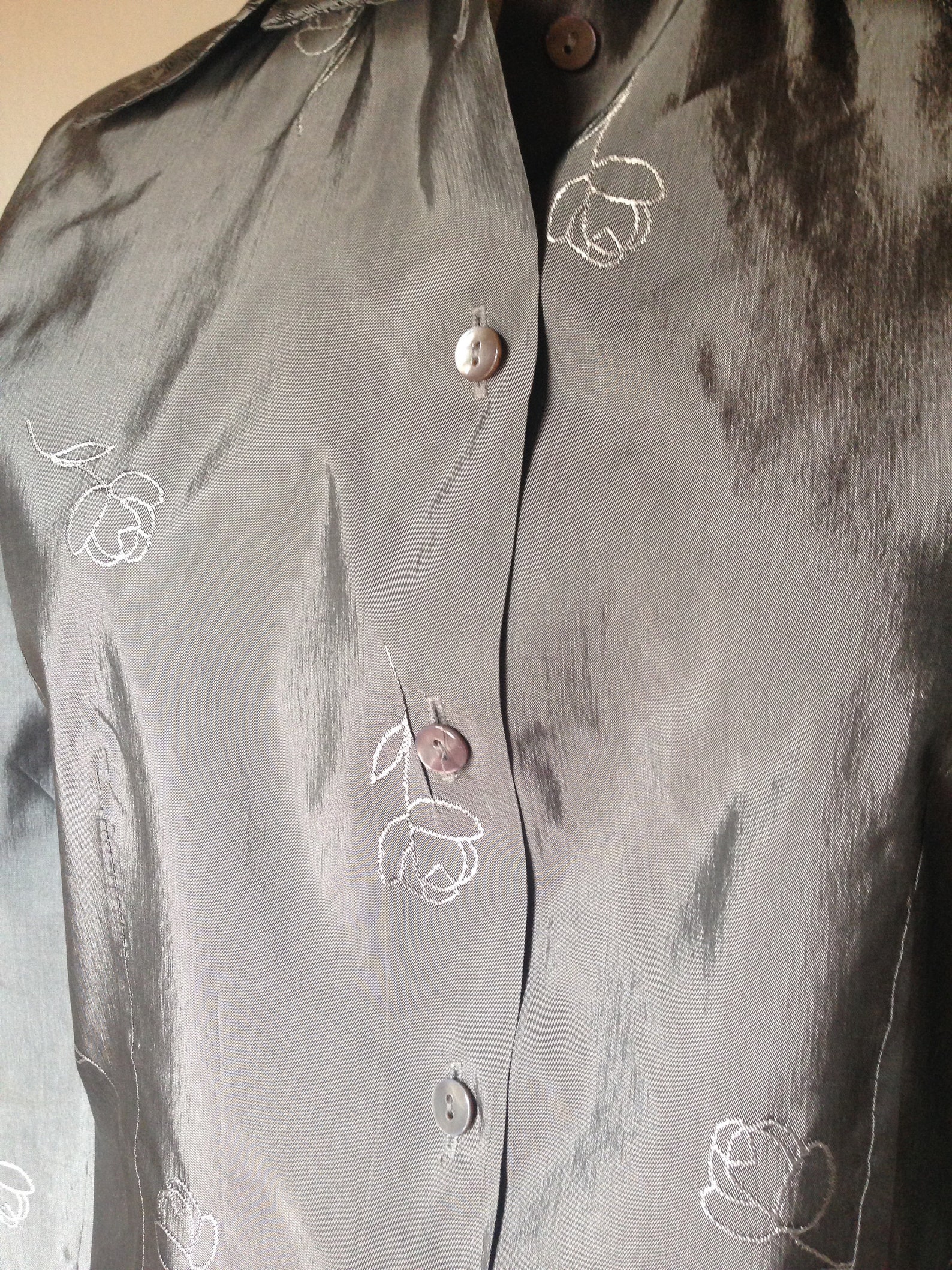 Silver Grey Metallic 80s New Romantics Women's Top With - Etsy