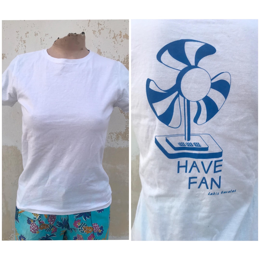 Lakis Gavalas Greek Designer White T-shirt With Funny, Pun Print at the ...