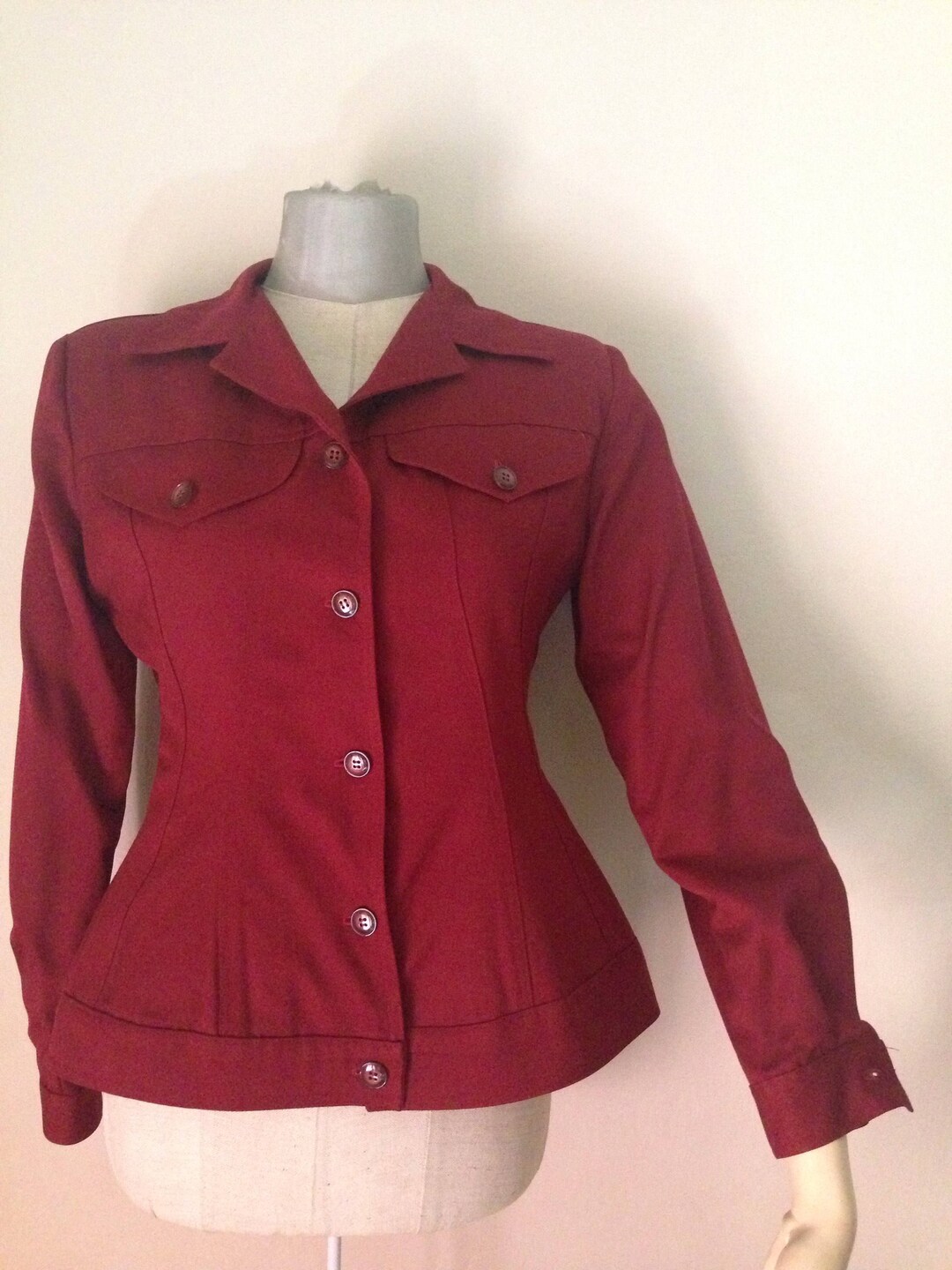 90s Brick Colored Jacket Similar to Gaultieur Style Jackets, Waisted ...