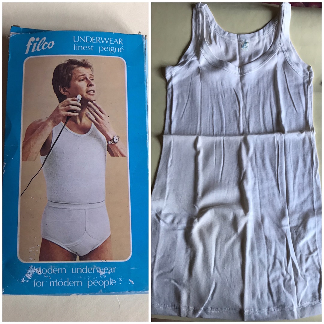 70s White Tank Top for Men Found Sealed in Its Box, Retro Classic ...