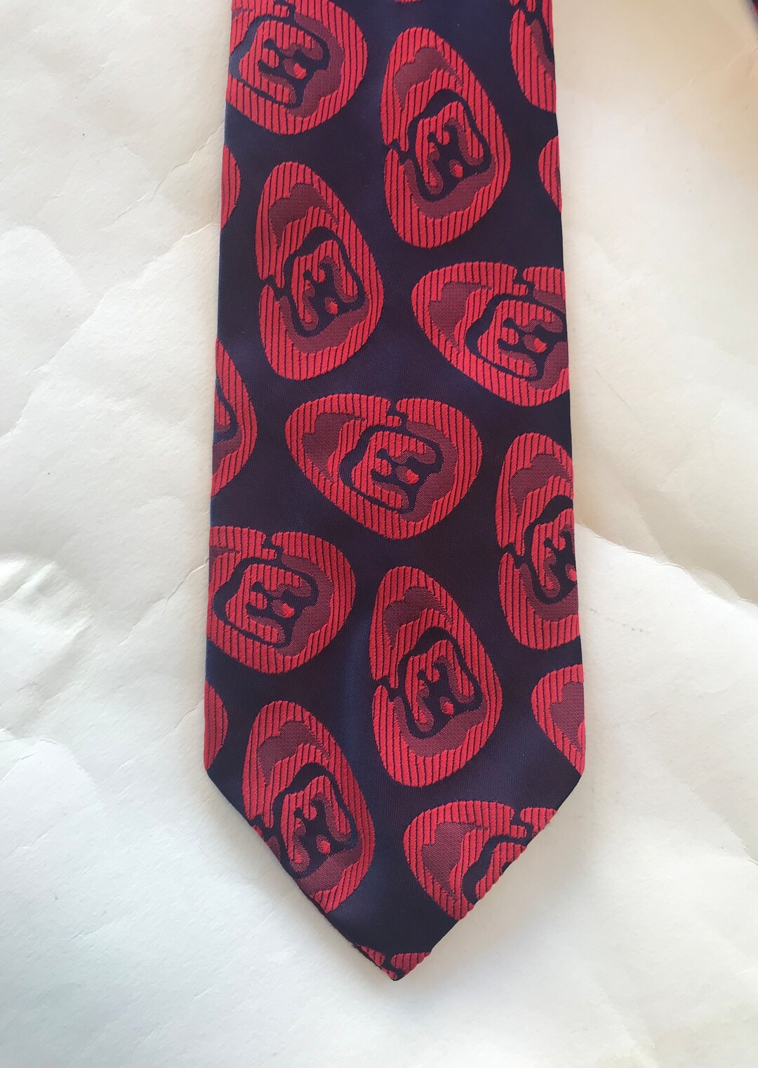 Red/black 70s Vintage Trevira Necktie Features Groovy, Mod, Novelty ...