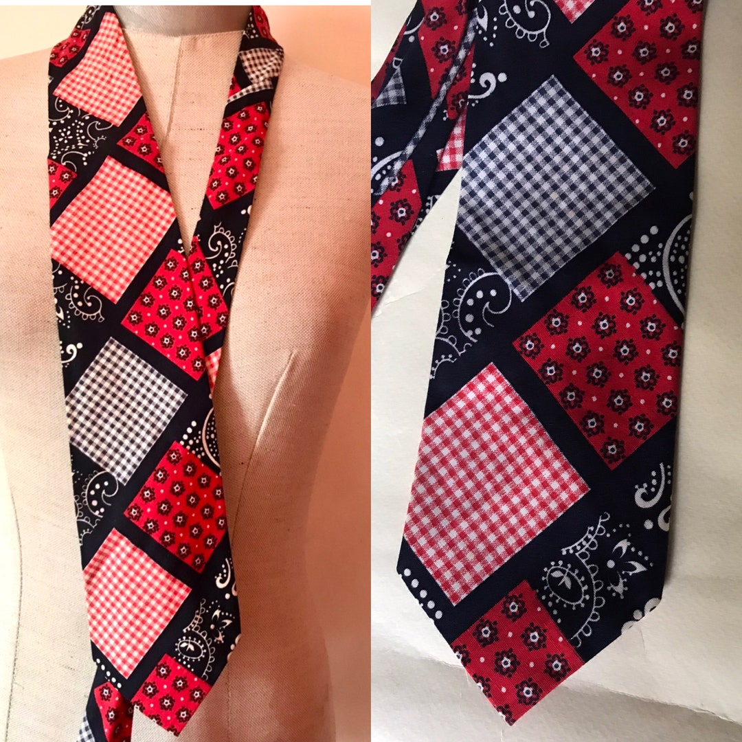 Patchwork Style, Raggedy Ann and Andy Style, Late 70s Cotton Necktie ...