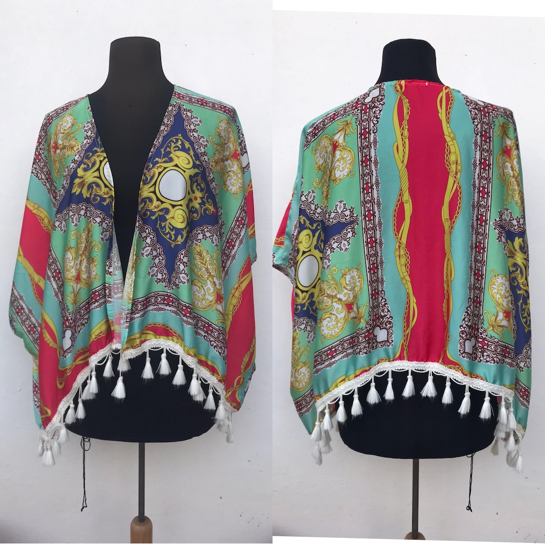 Poncho Styled Buttonless Early 00s Vintage Blazer Features Baroque ...