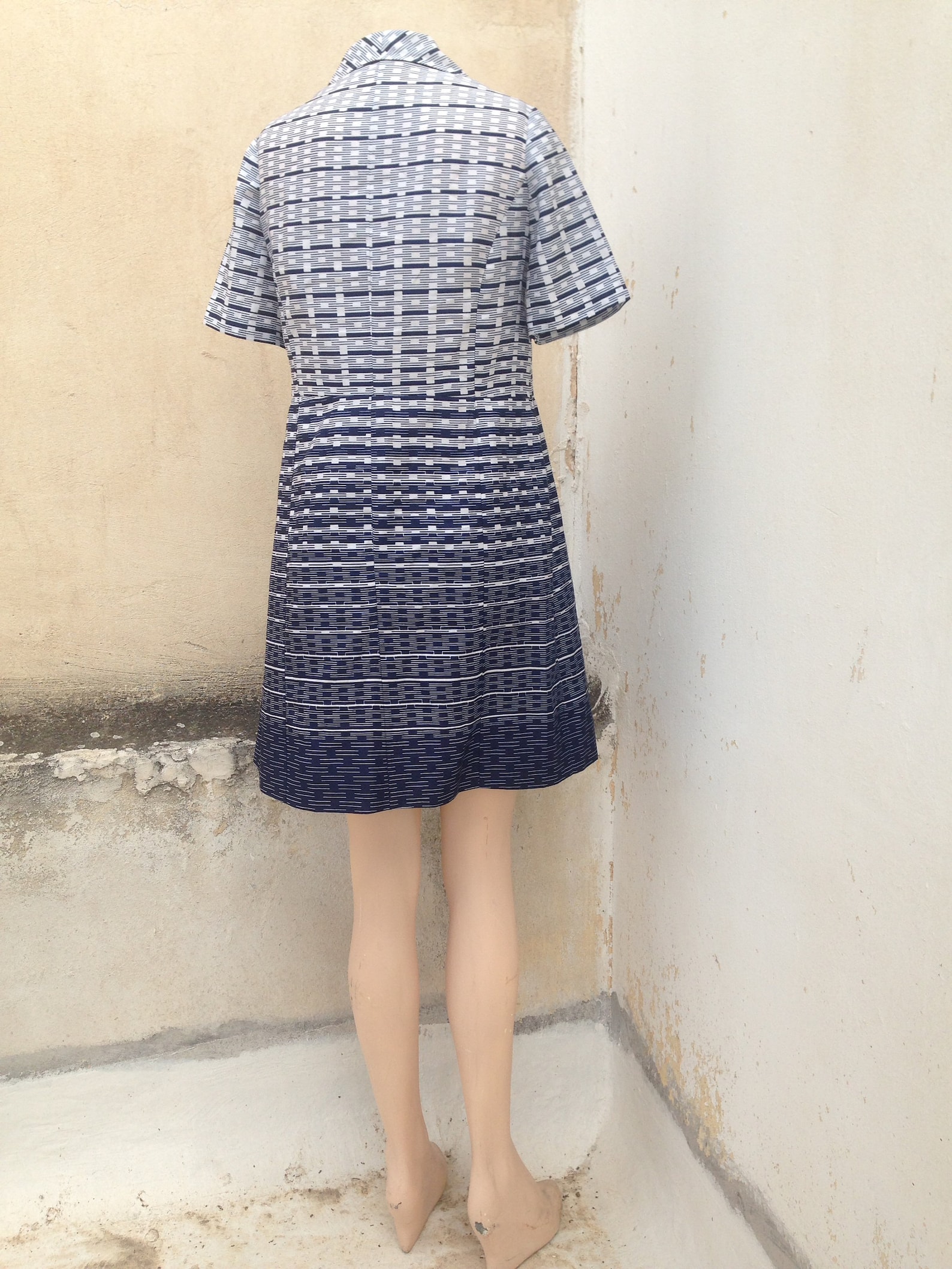 60s beautiful mini go go dress with pleated skirt henley | Etsy