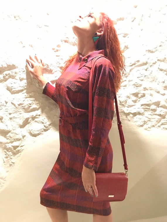 Late 70s/early 80s vintage iconic plaid dress feature… - Gem