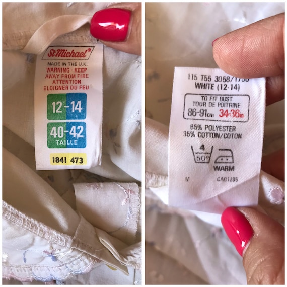 White 80s vintage buttoned night dress/robe with smal… - Gem