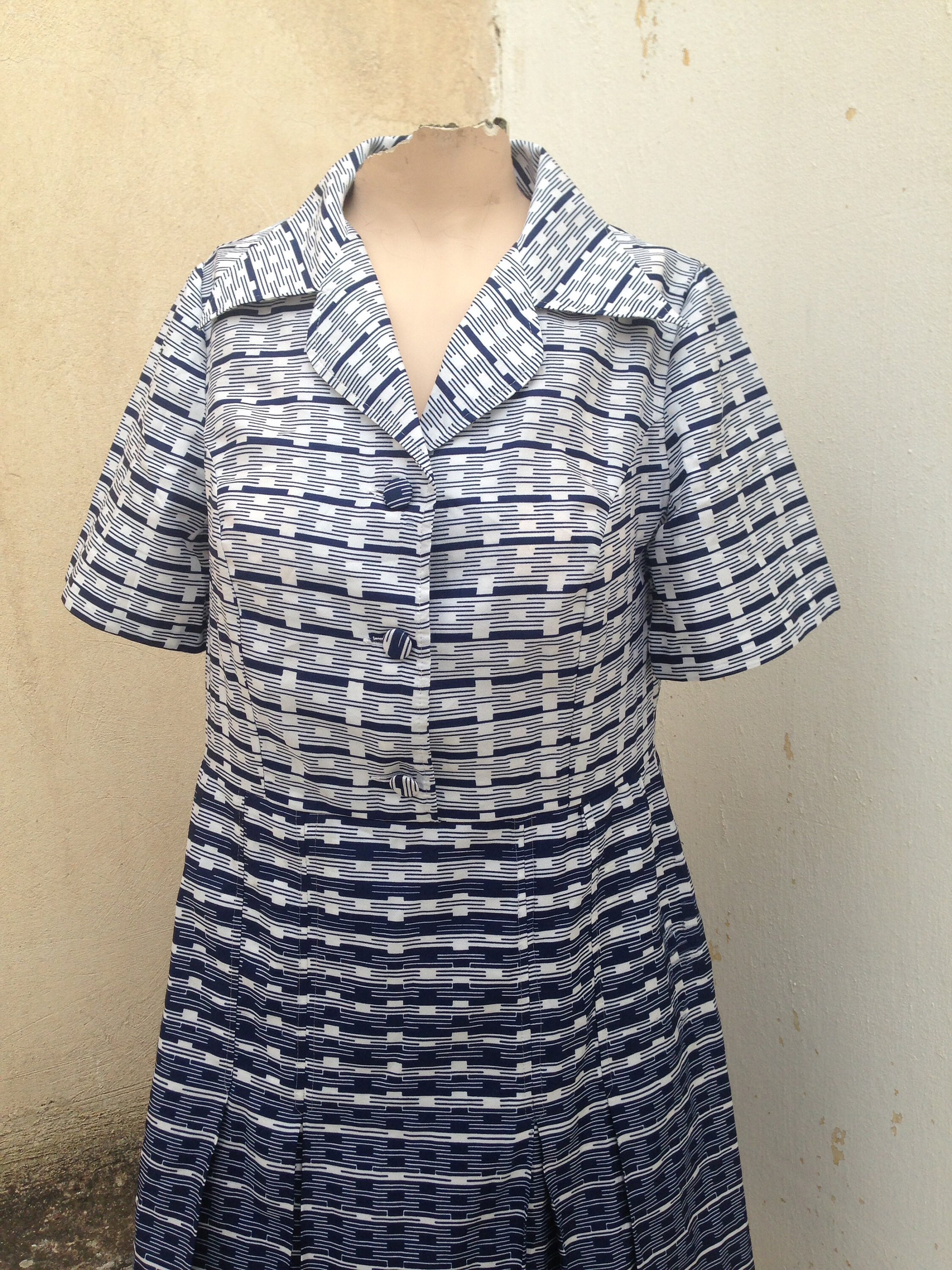 60s beautiful mini go go dress with pleated skirt henley | Etsy