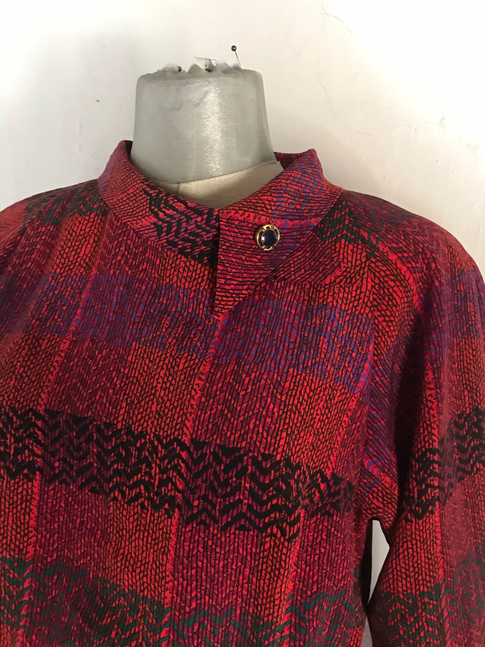 Late 70s/early 80s vintage iconic plaid dress features bat | Etsy