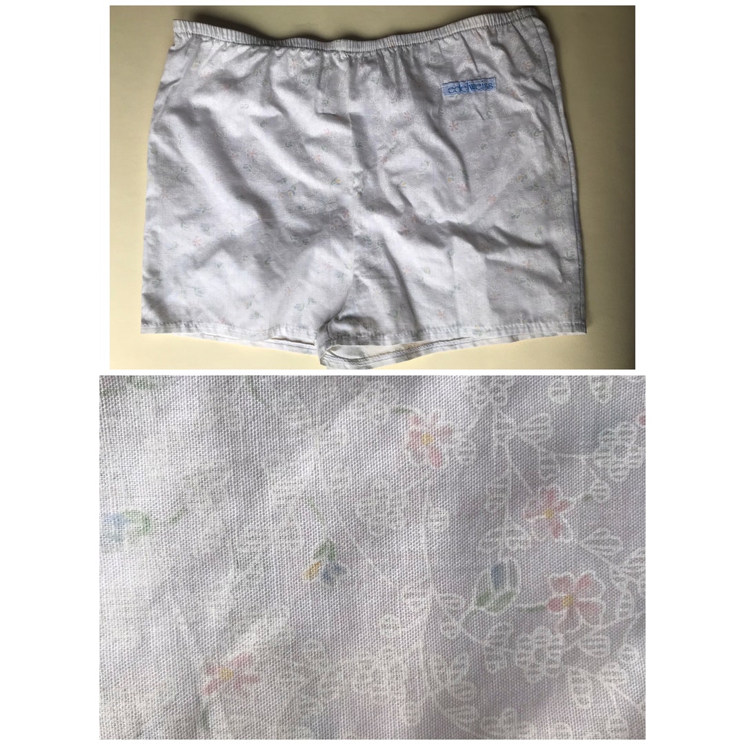 Boyshorts 80s Vintage for Women, Cotton Briefs With Light Floral Prints ...