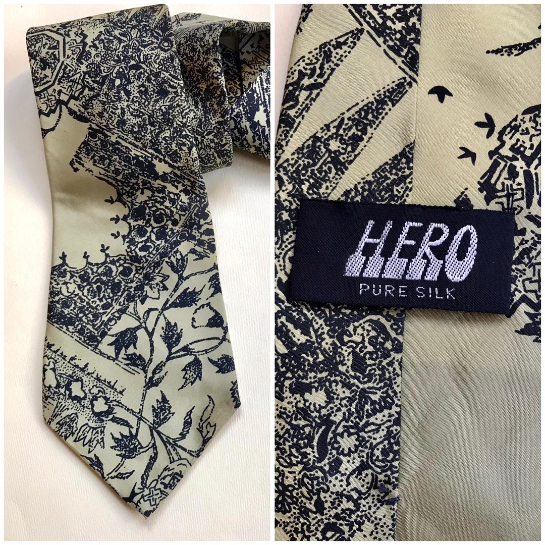 Early 70's Silk Weird Floral Necktie in a Weird Lime/olive Green Hue by ...