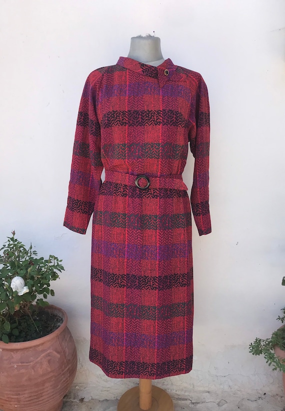 Late 70s/early 80s vintage iconic plaid dress feature… - Gem