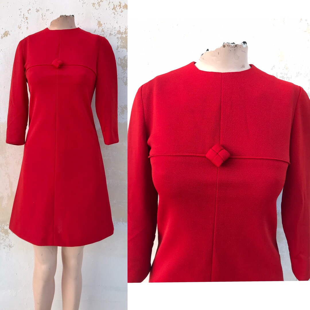60s Mod Scooter, Go Go, Hot Red, Super Cute Dress in A-line With ...