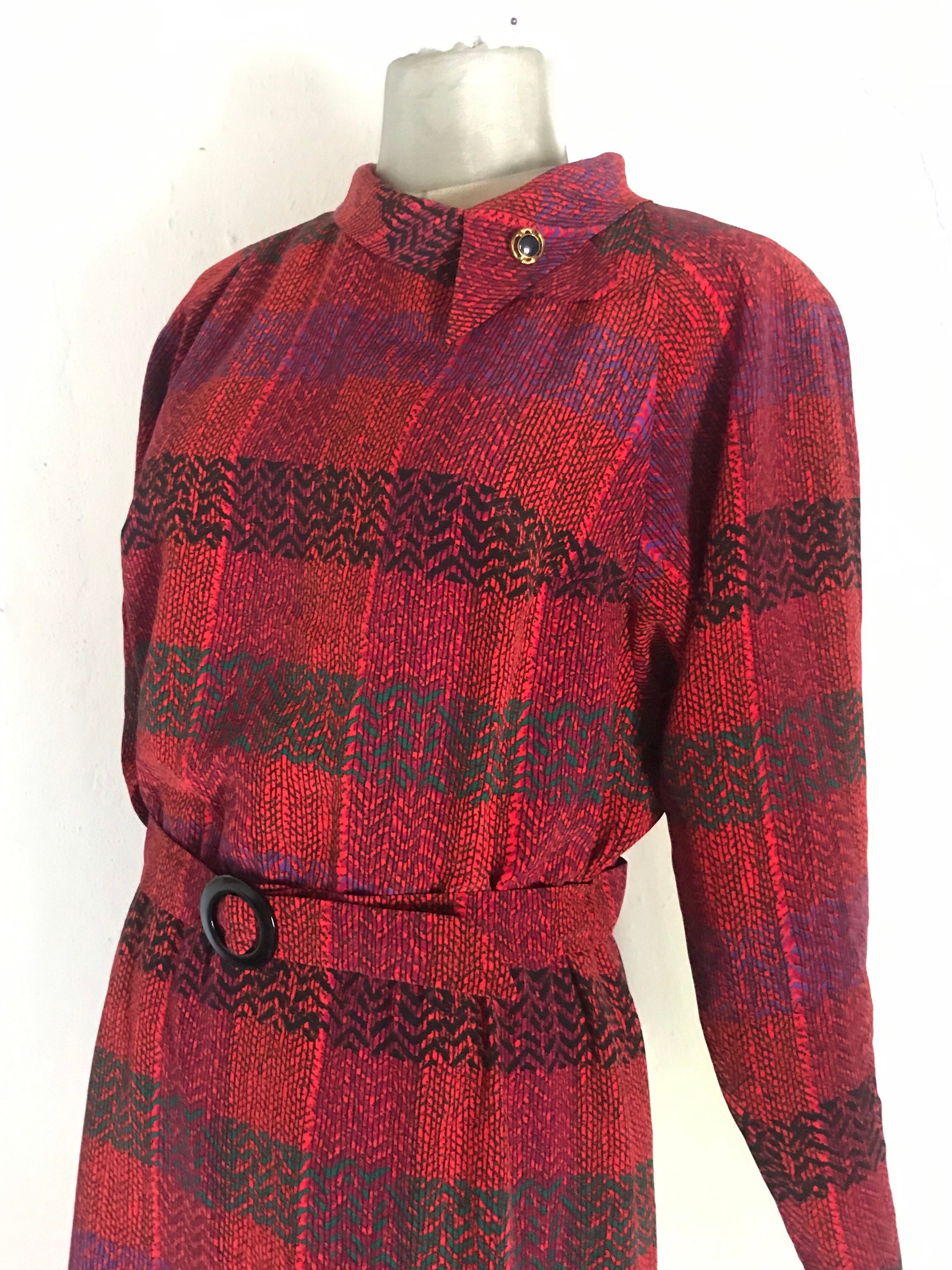 Late 70s/early 80s Vintage Iconic Plaid Dress Features Bat Sleeves ...