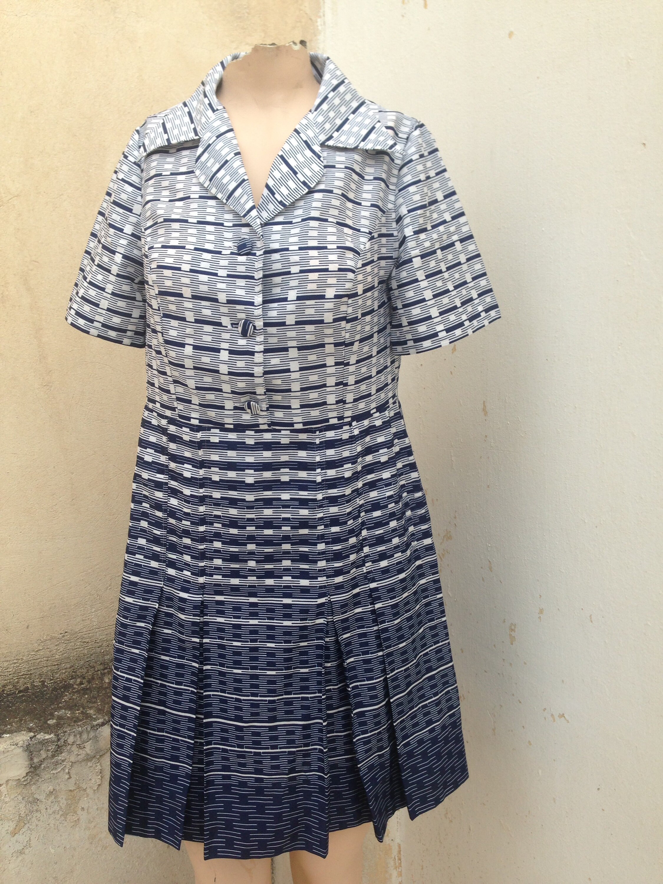 60s beautiful mini go go dress with pleated skirt henley | Etsy