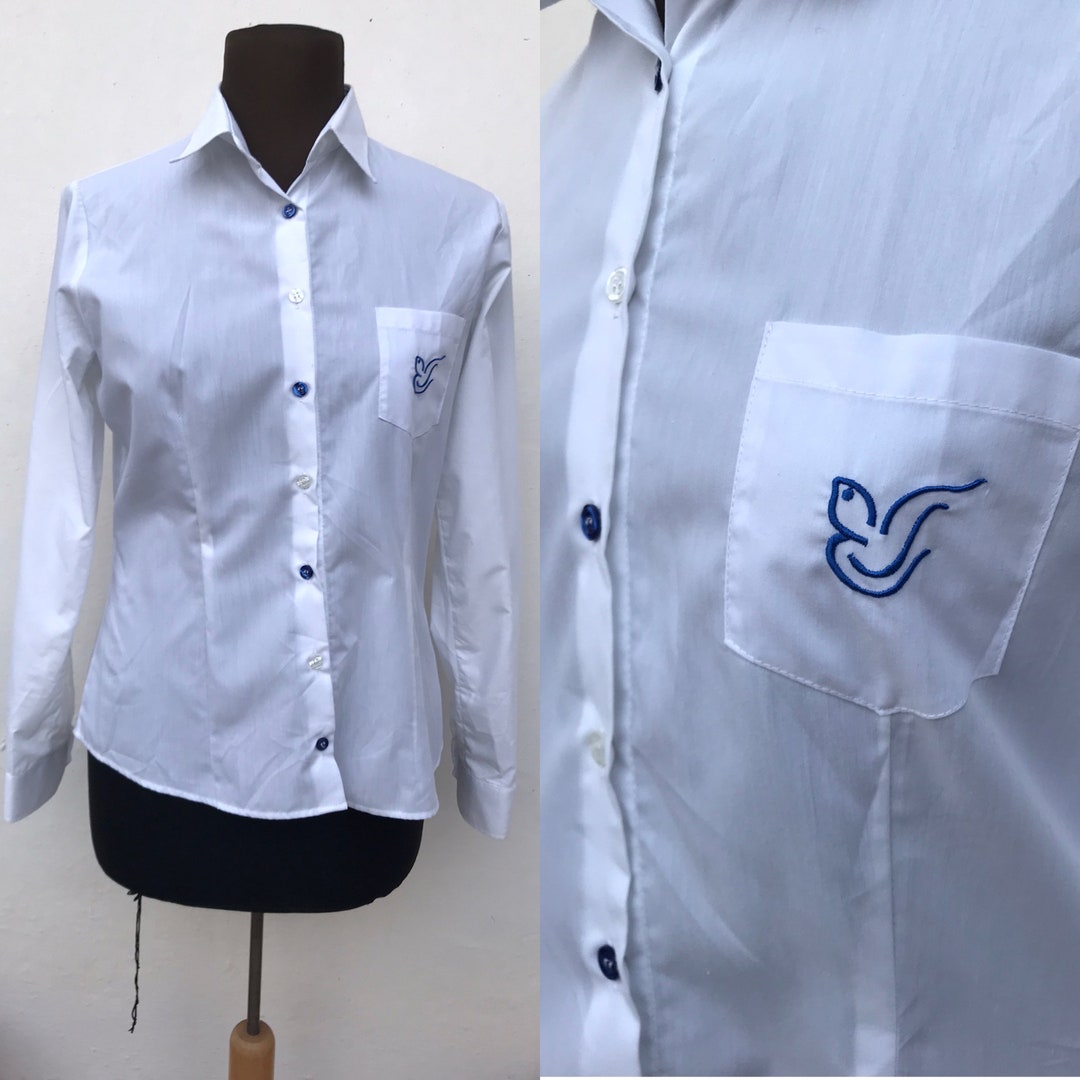 Greek School White 80’s Buttoned, Preppy Shirt Features One Chest ...