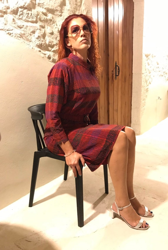 Late 70s/early 80s vintage iconic plaid dress feature… - Gem