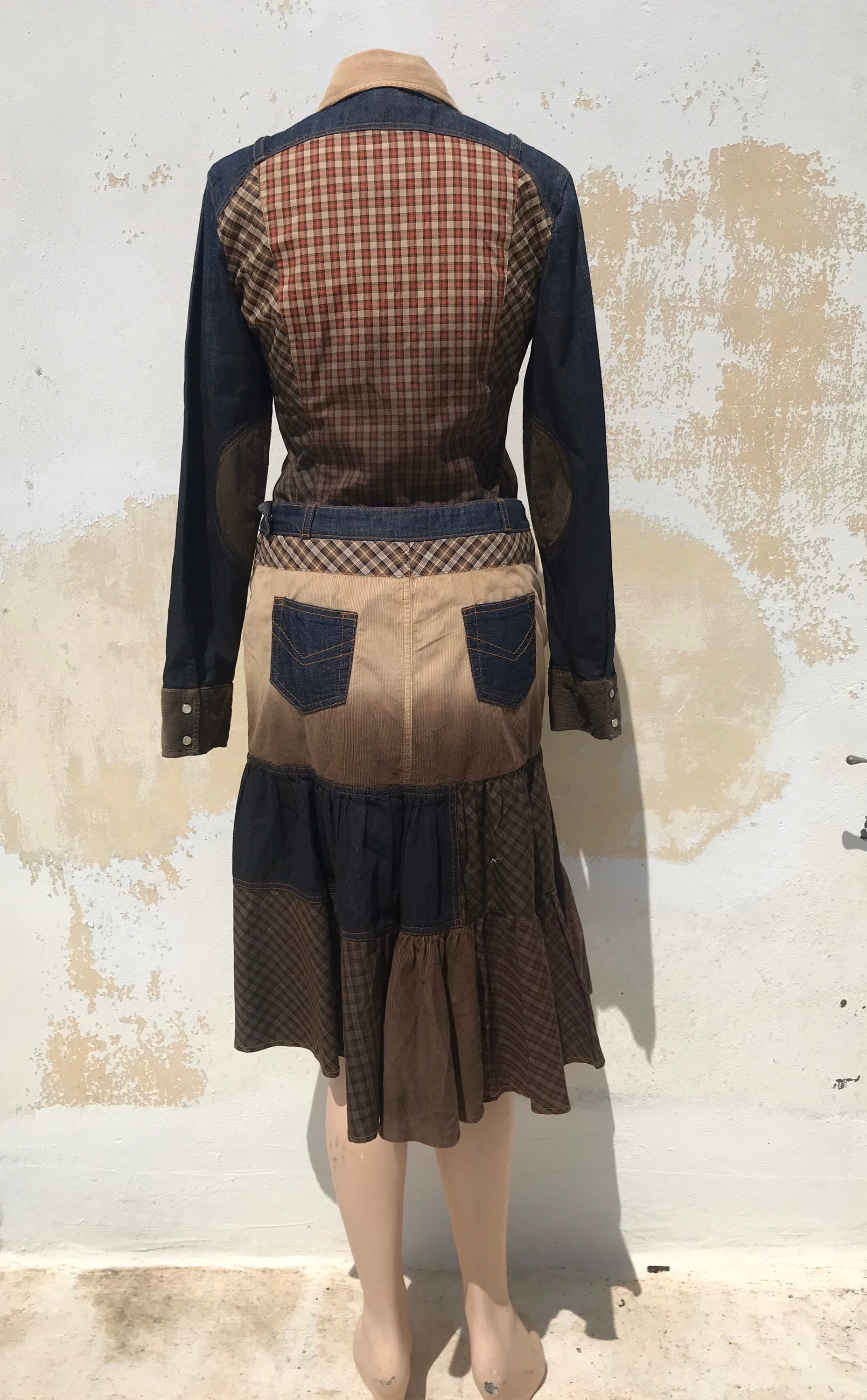 Patchwork Costume Set in Western Style. 90s Does 70s Vintage | Etsy