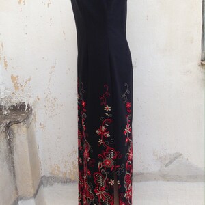 Diolen Loft 60's Impressive and Luxurious Long Black Gown With Side ...