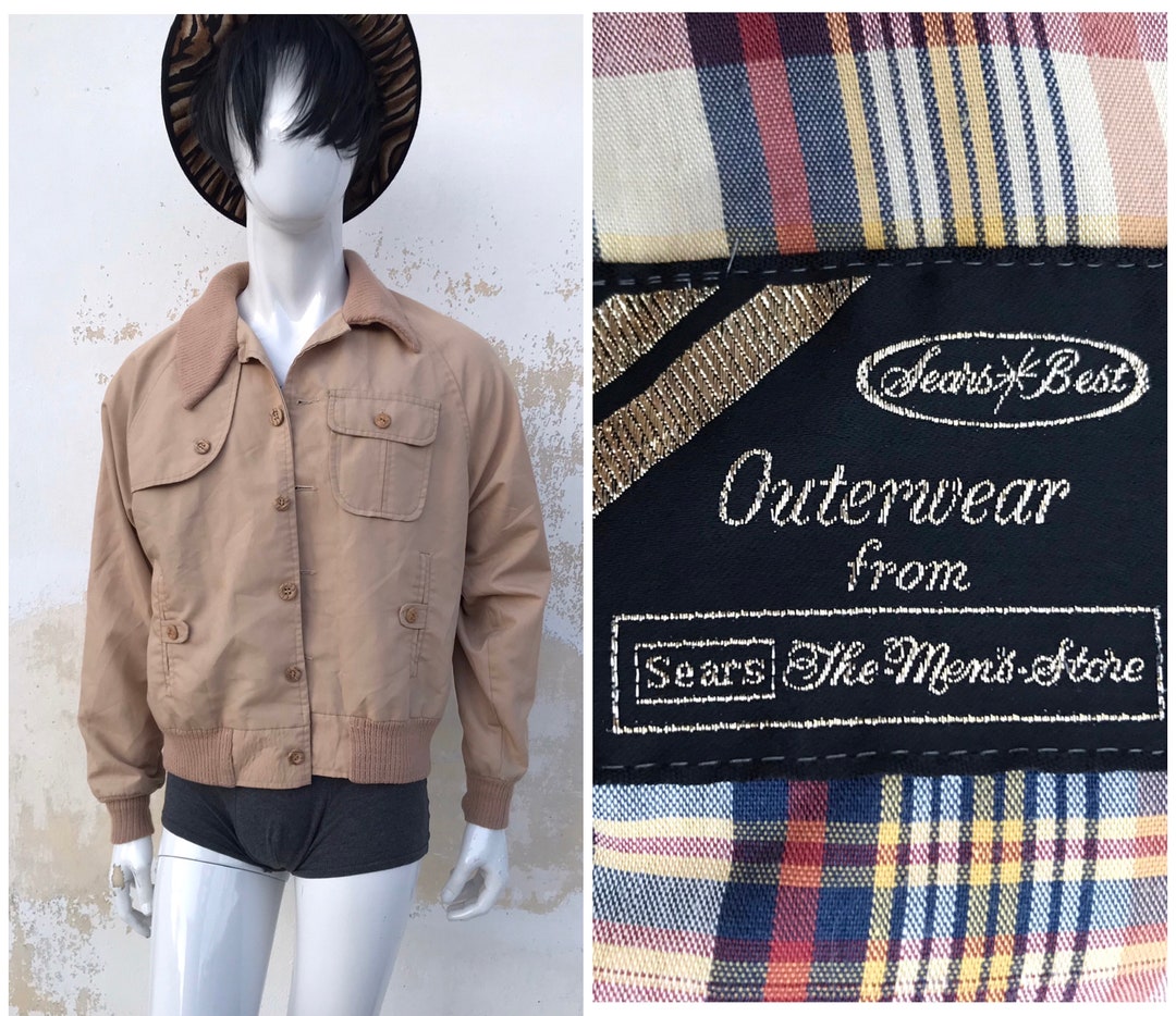 60s/70s Vintage Beige Buttoned Jacket in Mod Style With Buttoned ...