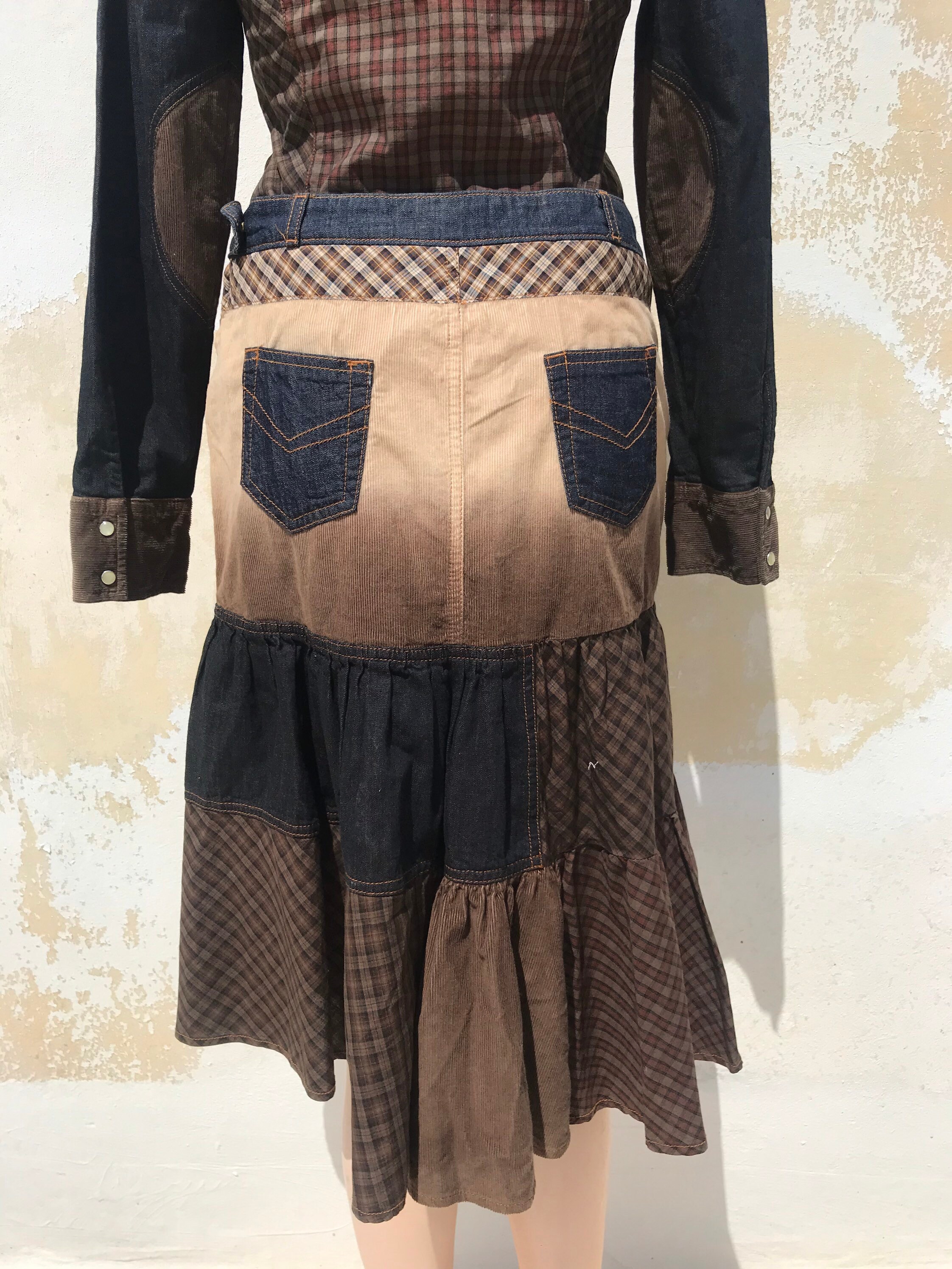 Patchwork Costume Set in Western Style. 90s Does 70s Vintage | Etsy