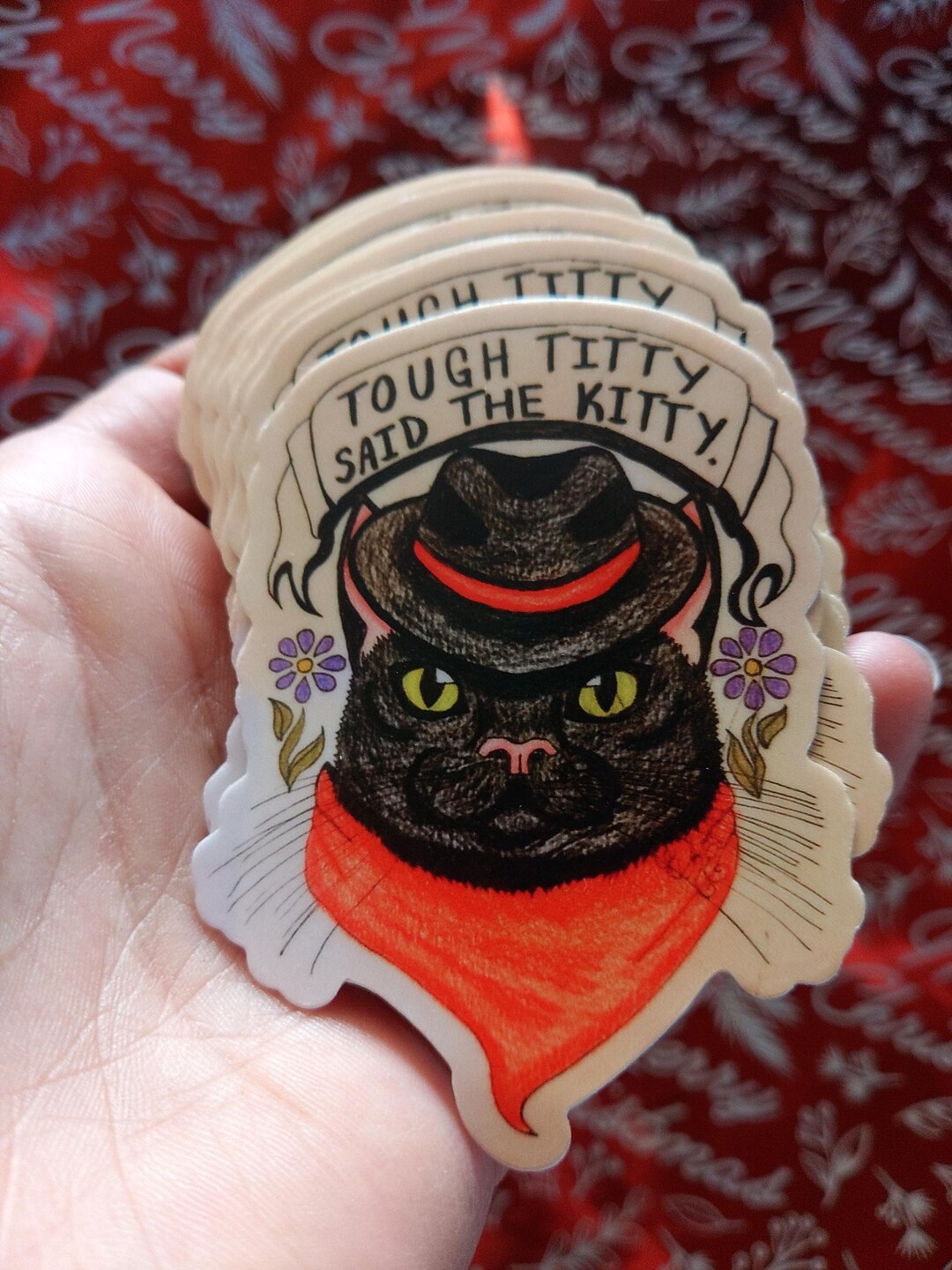 Black Cat Outlaw Sticker - Etsy