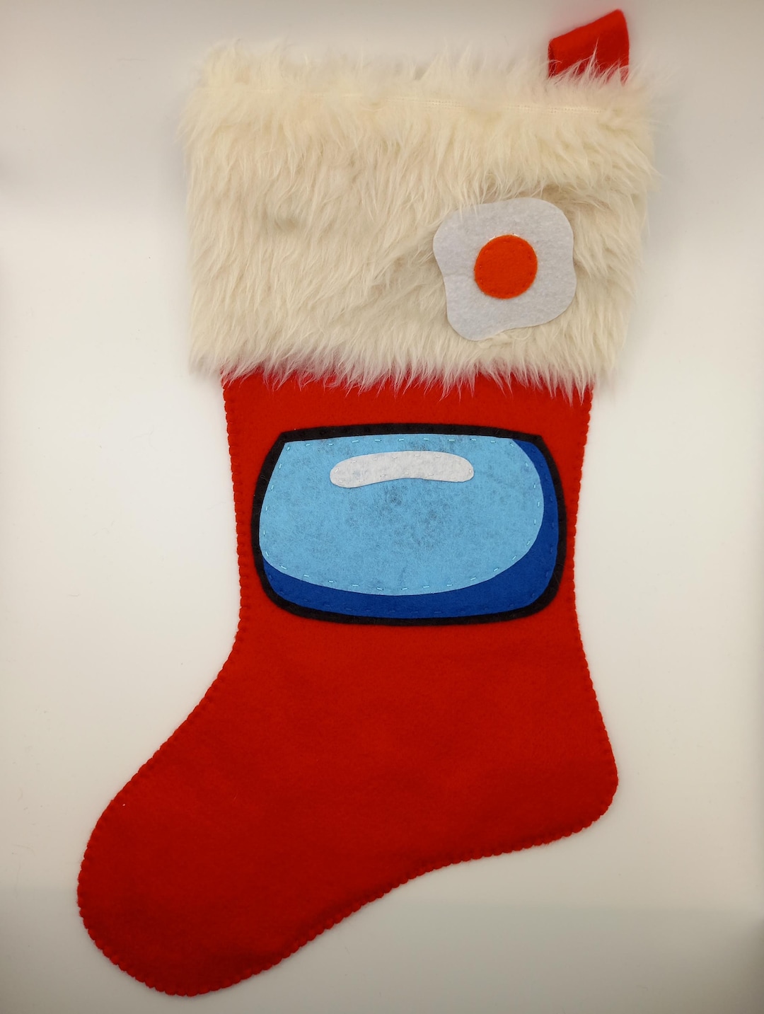 Among Us Red Crewmate With Fried Egg Christmas Stocking - Etsy
