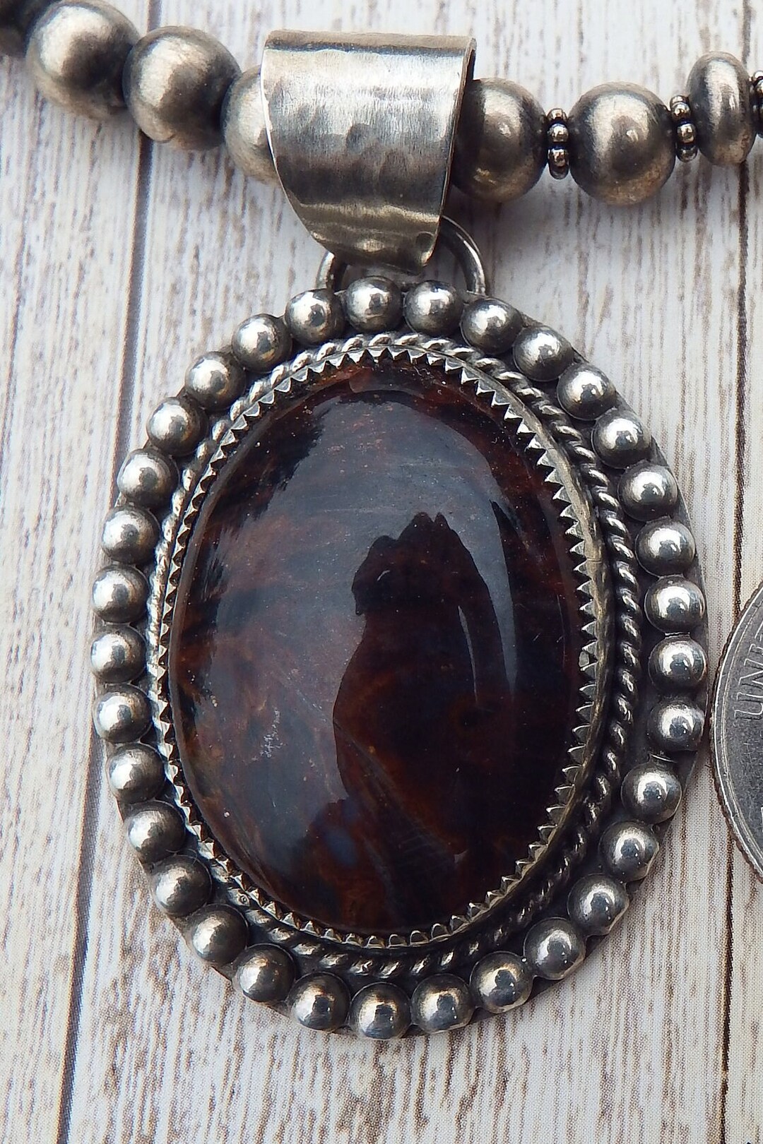 Mahogany Obsidian Sterling Silver Pendant: Golden Brown Stone With ...