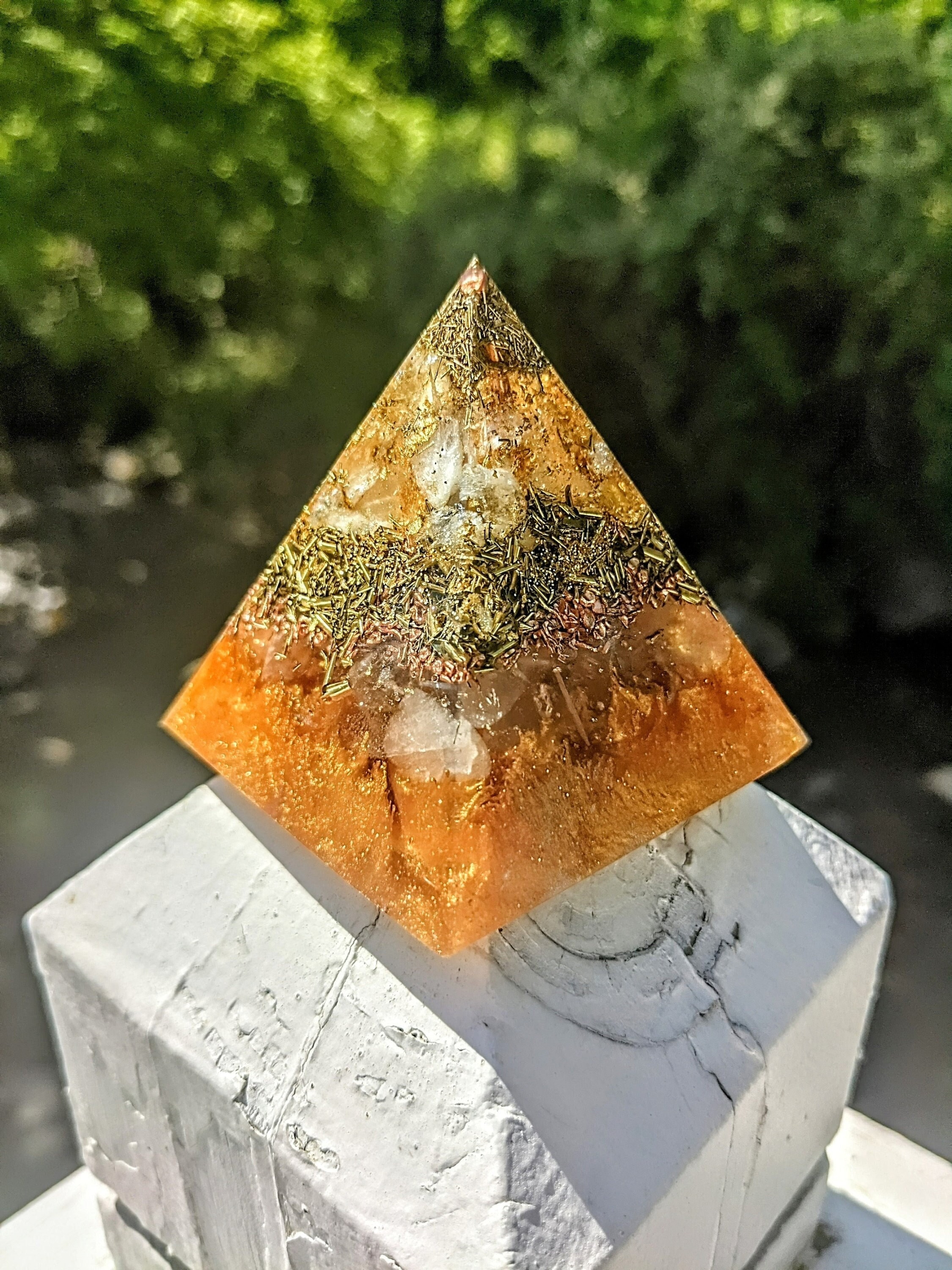 Orgonite Pyramid for EMF Protection 5G Tall Soul's Gold - Etsy