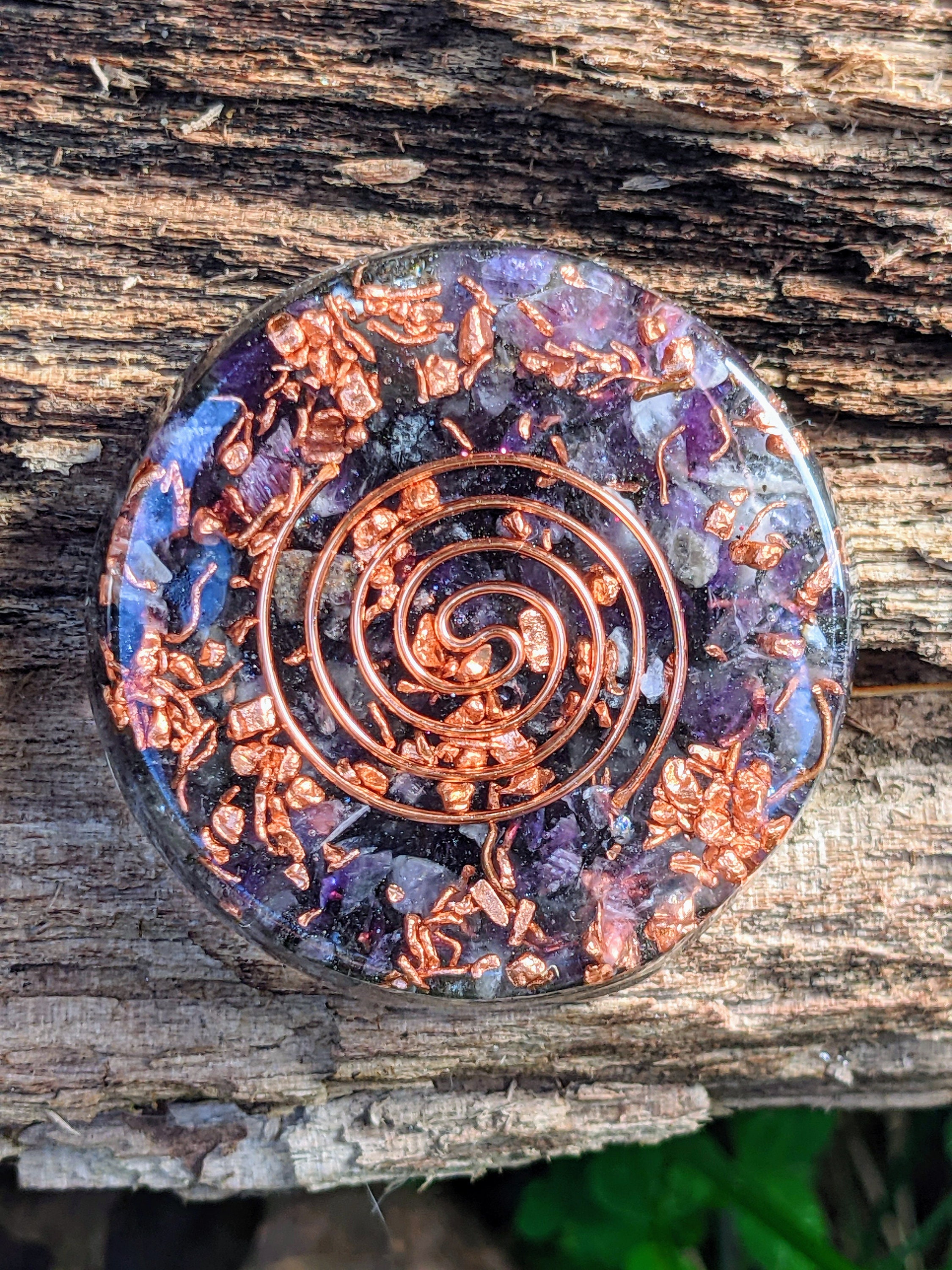 Orgonite Amethyst Cell Phone Sticker Mini Orgonite Pocket Puck EMF ...
