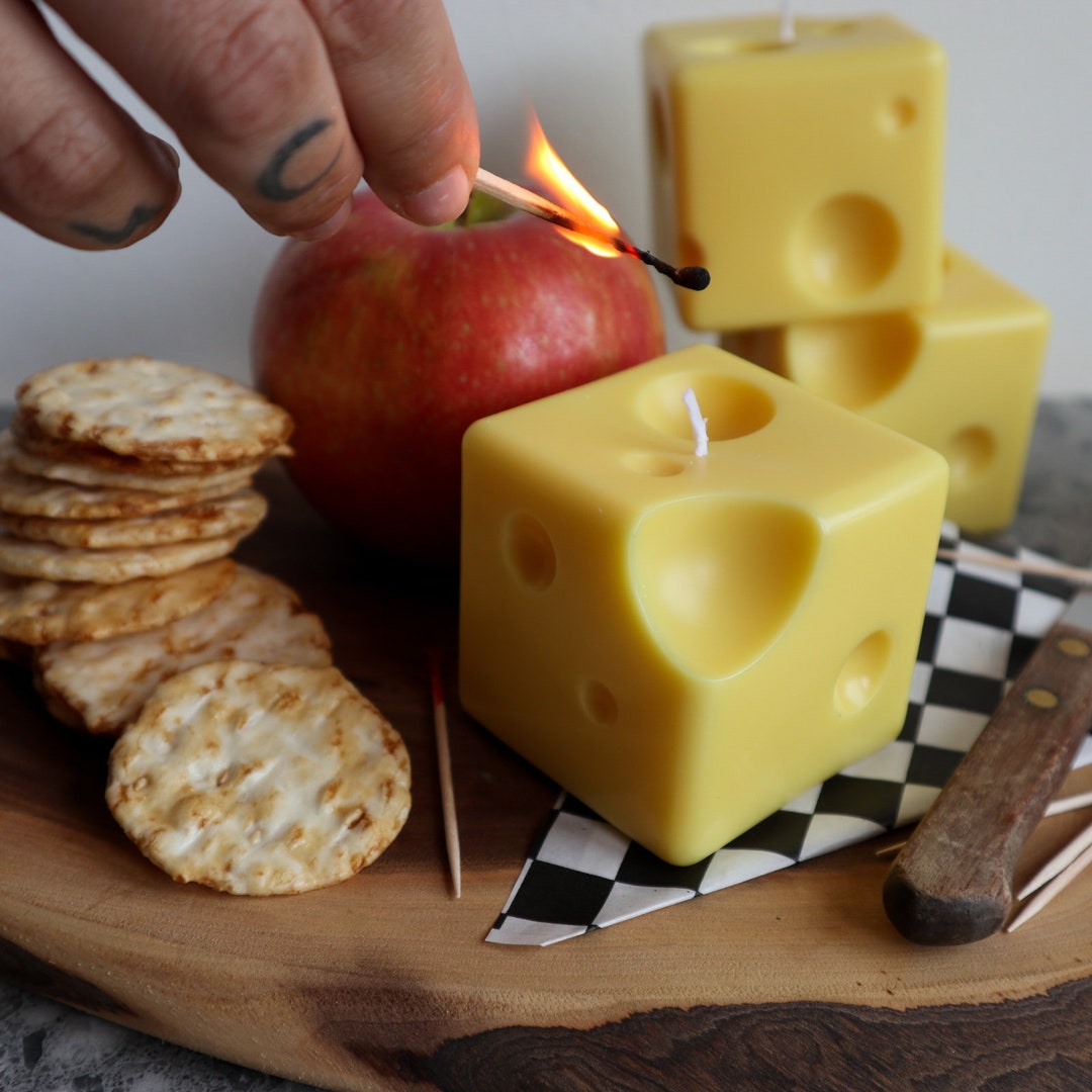 Cheese Candle / Swiss Cheese Shaped Square Candle / Charcuterie Board ...