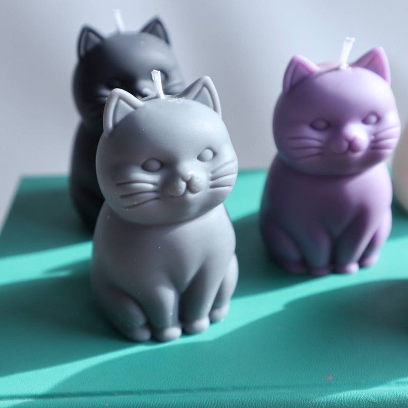 Cute Cat Candle Kitty / Soy Wax Cat Candles - Etsy Canada