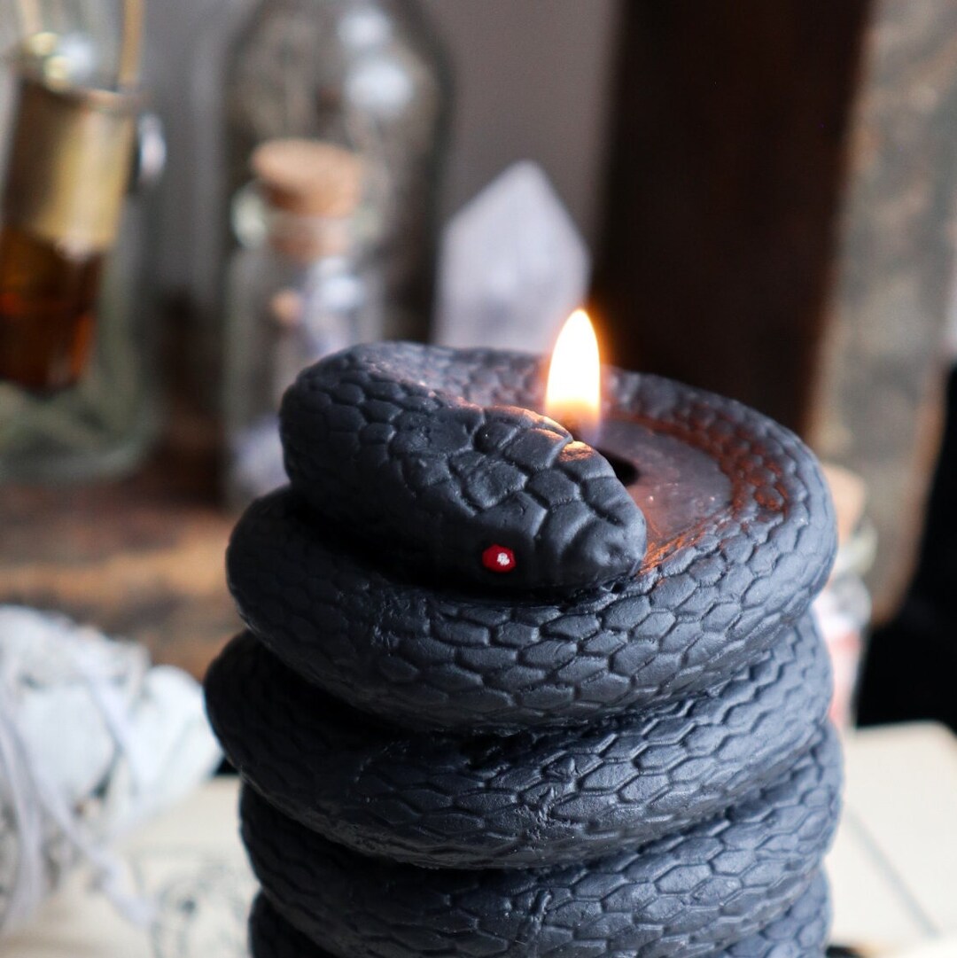Snake Candle / Witch Halloween Snake Candles Black - Etsy