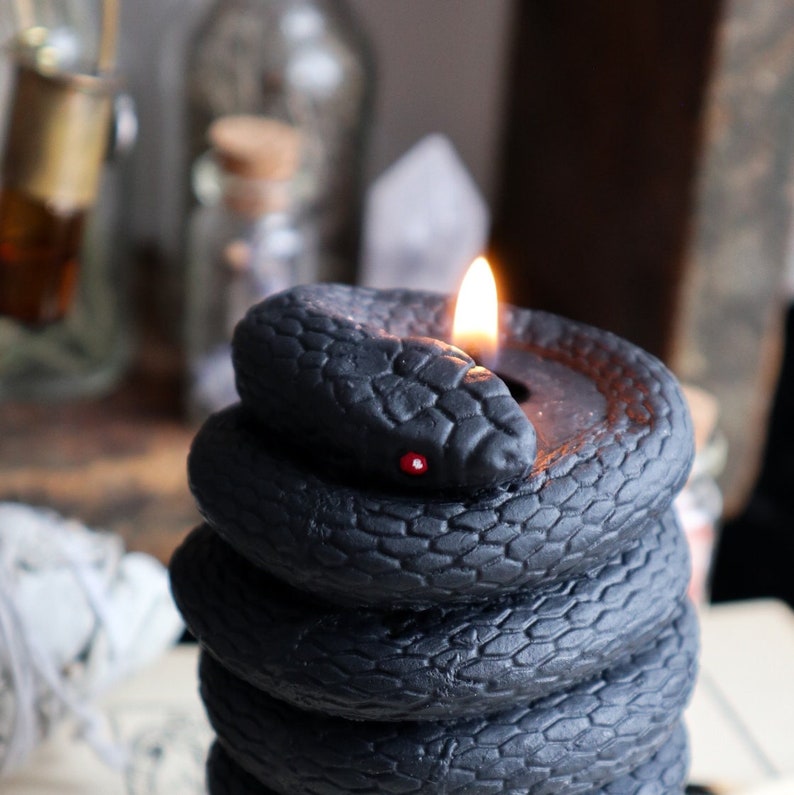 Snake Candle / Witch Halloween Snake Candles Black - Etsy