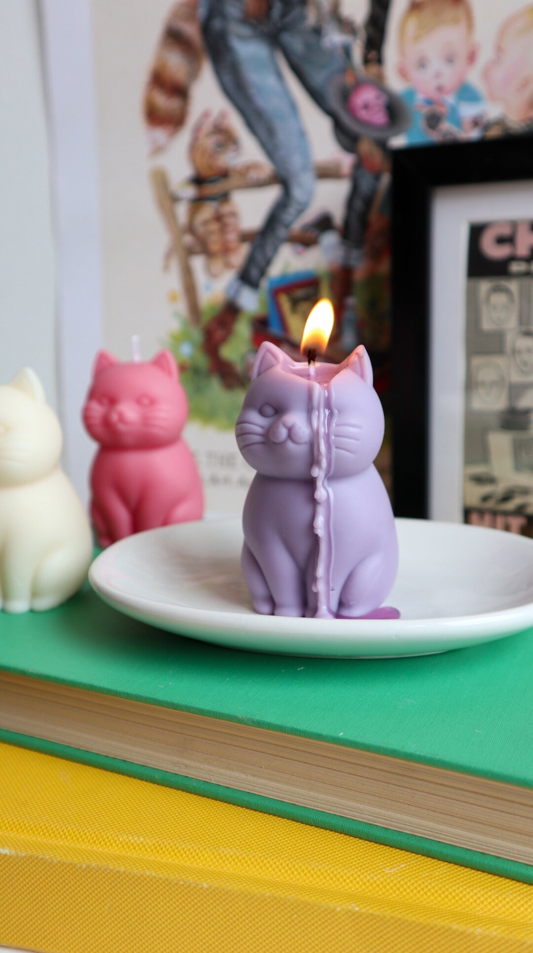 Cute Cat Candle Kitty / Soy Wax Cat Candles - Etsy Canada