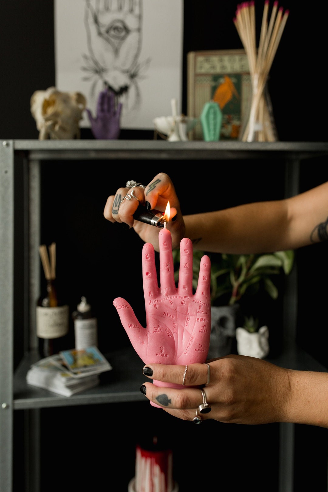 Palmistry Candle / Palm Reading Hand Candle / Fortune Teller Candle - Etsy