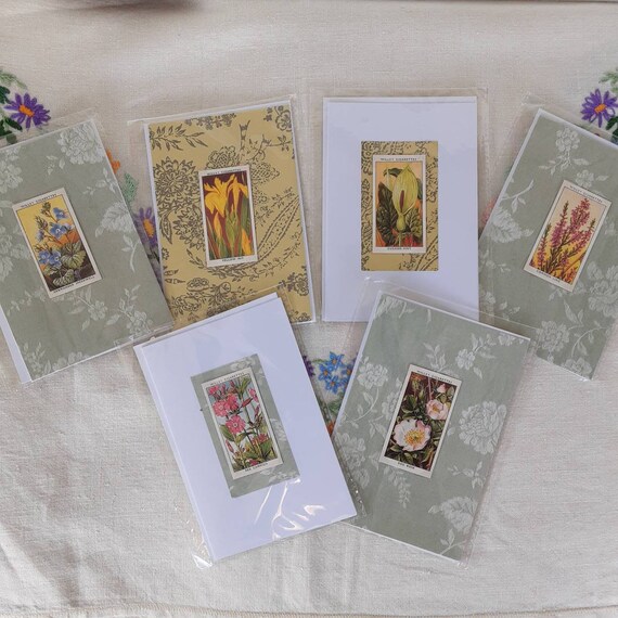 6 Vintage Notelets Greetings Cards Made With Reproduction - Etsy