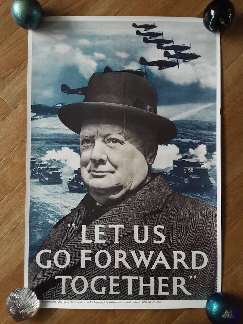 Large Second World War poster. Let us go forward - Etsy Italia