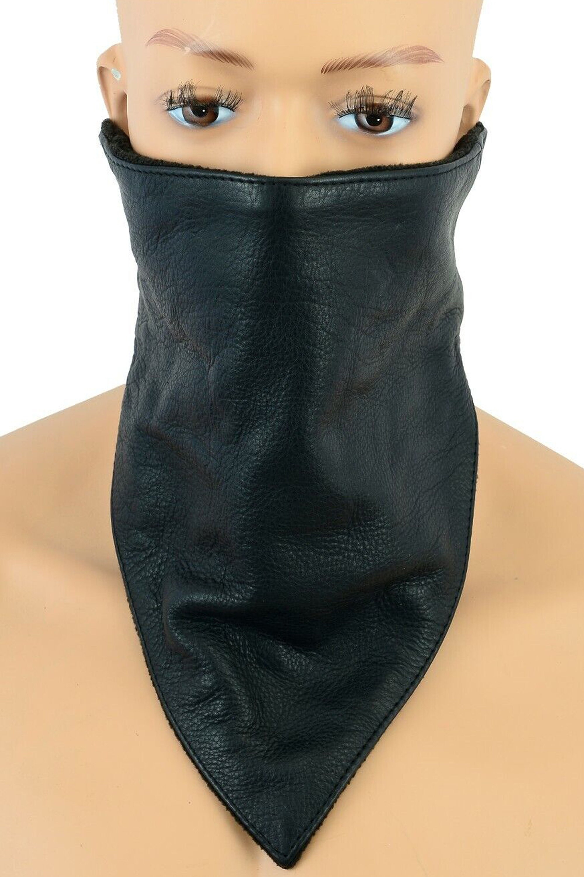 Highway Leather Facemask Motorcycle Leather Half Face Mask 100% Natural ...