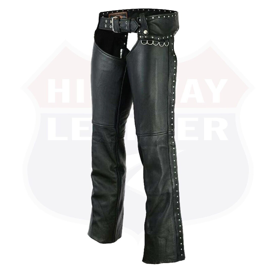 Highway Leather Low Rise Ladies Leather Chaps Studded for Women - Etsy