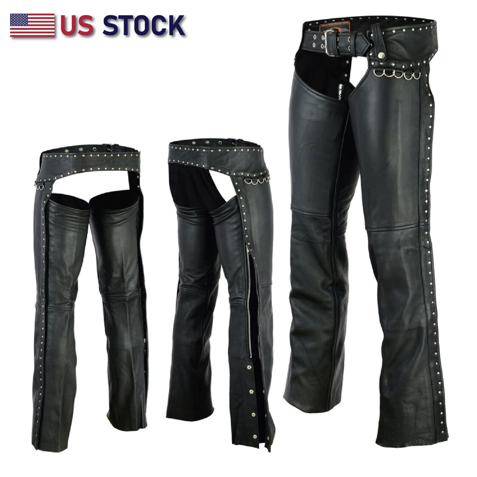 Highway Leather Low Rise Ladies Motorcycle Leather Chaps Studded Women ...