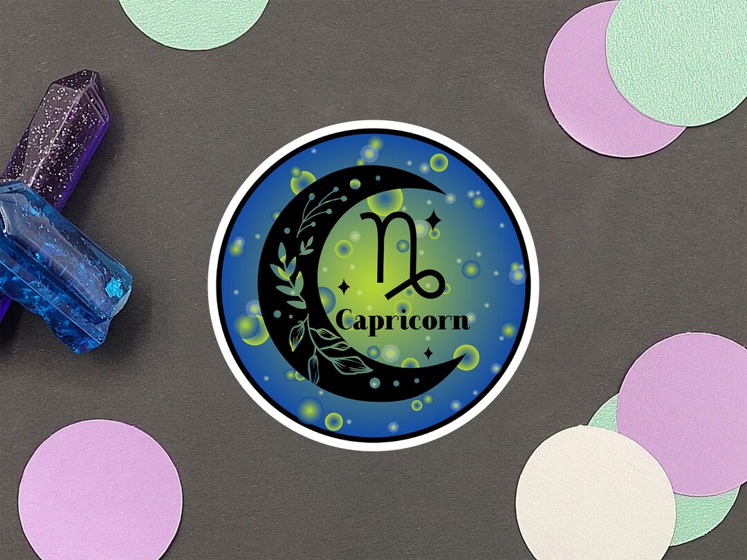 Capricorn Sticker Astrology Sticker Water Resistant Sticker - Etsy